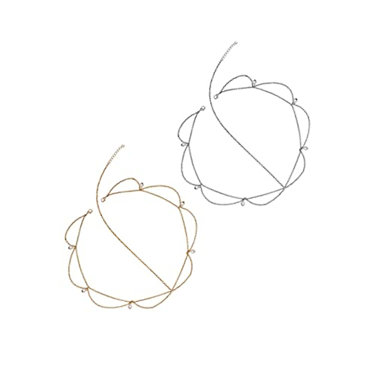 KALLORY 2pcs Hair Crysatal Drop Head Forehead Jewelry Pearl for Bridal Headdress Party Wedding Bohemian Decorative Holiday Headband Prom Crown Women Ladies Chain Tassel Band Pendant Peal