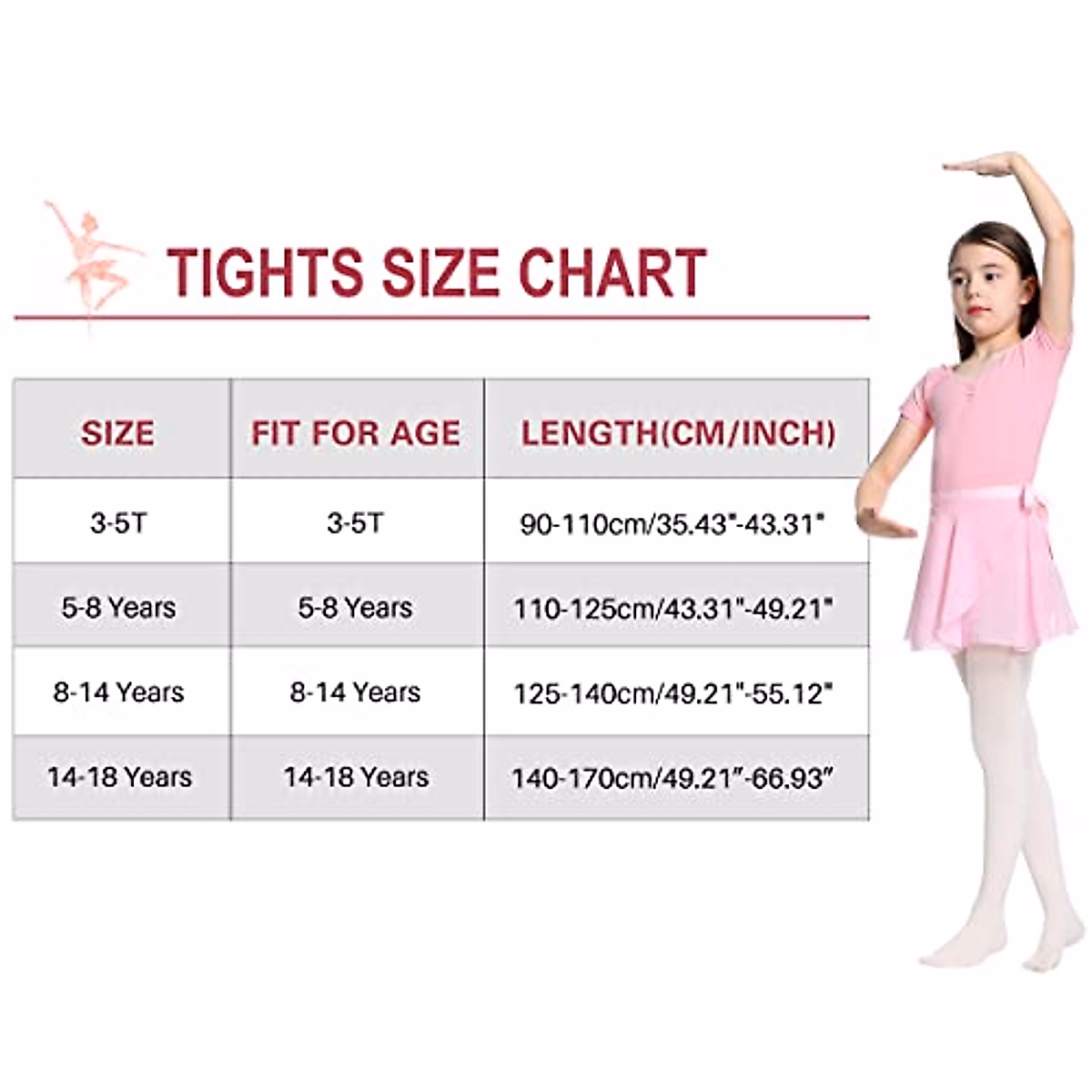 Ballet Tights for Girls Toddler Dance Tights Ultra Soft Leggings Little Girl Tights with Holes Kids 1 Pack Black 14-18 Years