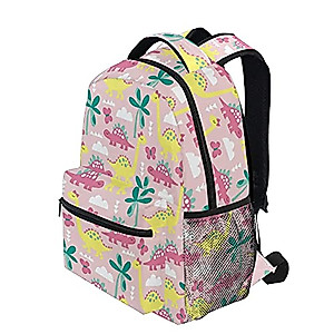 Mr.Lucien Pink Dinosaur Backpack School bag BookBag for Boys Girls 2021375