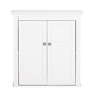 UTEX Bathroom Wall Cabinet,Bathroom Cabinet Wall Mounted with Doors and Ajustables Shelves, Wood Hanging Cabinet Over The Toilet,White