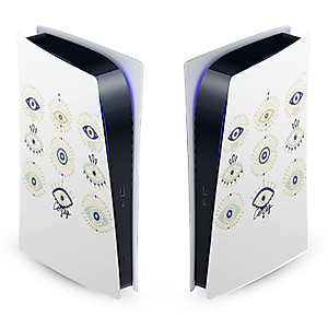 Head Case Designs Officially Licensed Cat Coquillette Blue Gold Art Mix Vinyl Faceplate Sticker Gaming Skin Case Cover Compatible with Sony Playstation 5 PS5 Digital Edition Console