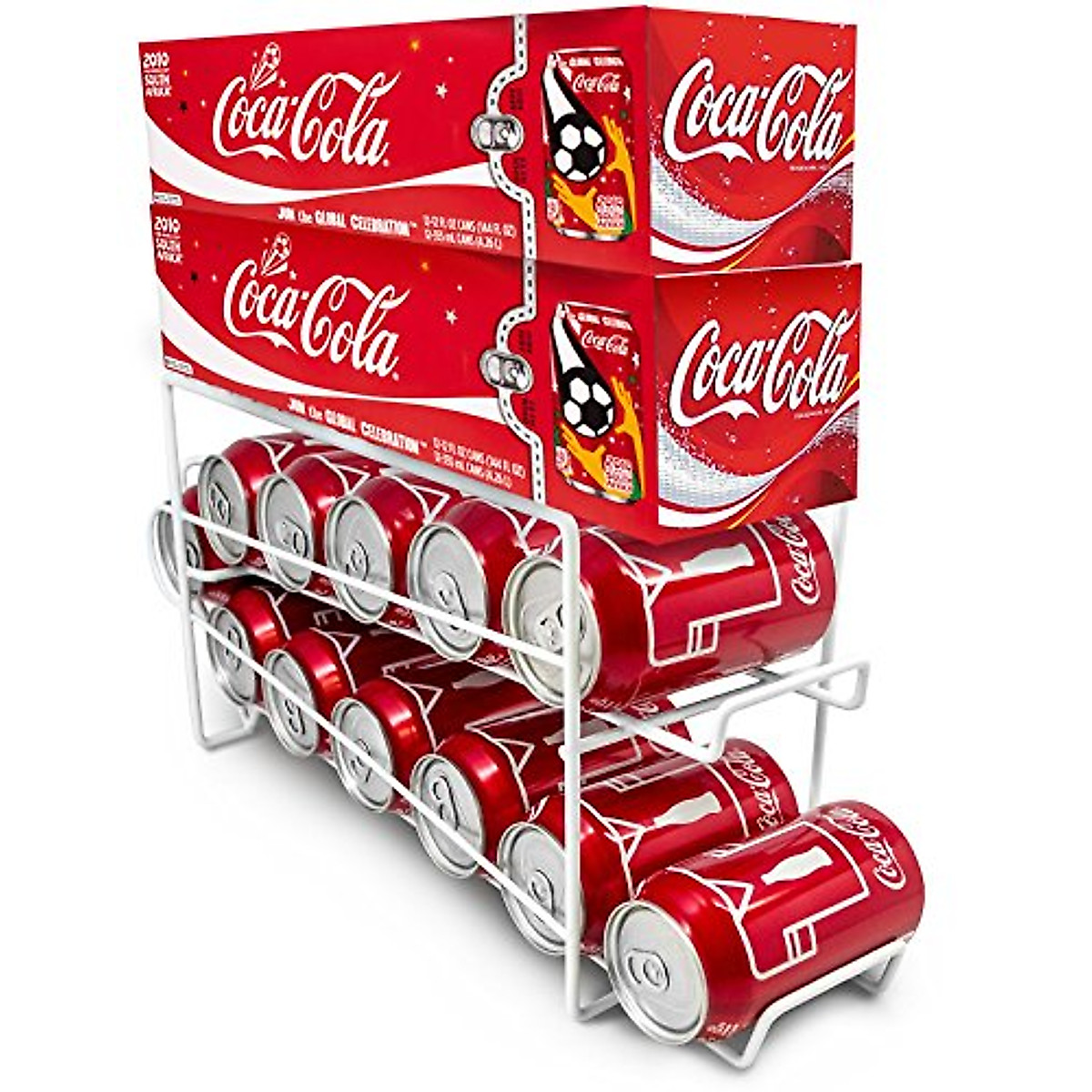 Sorbus Soda Can Rack Beverage Dispenser – Dispenses 12 Standard Size 12oz Soda Cans (White)