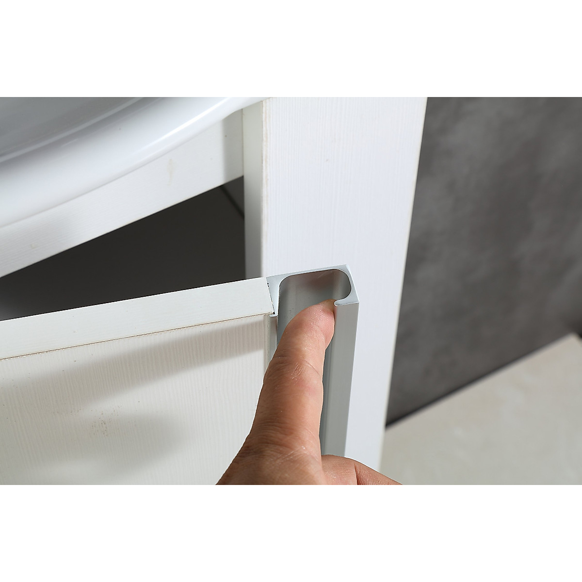 Fine Fixtures Compacto Small Bathroom Vanity Set with Sink -Wall-Mounted Cabinet- Sink top, and Mirror Included (White)