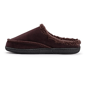 MUK LUKS mens Men's Faux Suede Clogs Slipper, Brown, MEDIUM 10-11 M US