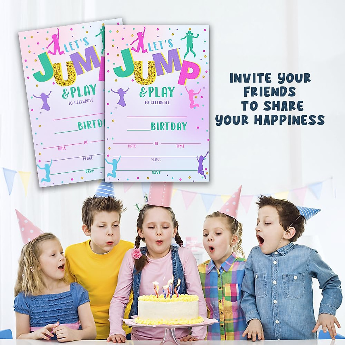 Grace Yonks Jump Birthday invitation, Jump Party invite, Jump Birthday, 20 Invitations and Envelopes, Birthday party Invitations, Birthday Party Supplies.(074)