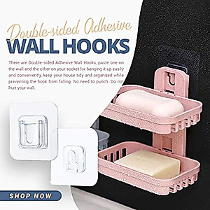 Double-Sided Adhesive Wall Hooks- Wall-Sticking Hooks Without Punching and Nails, Waterproof and Oil-Proof, Heavy-Duty Self-Adhesive Hooks for Bathroom and Kitchen, 12 per Bag