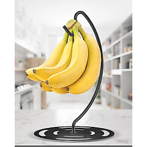 Coopenju Banana Holder Stand Stainless Steel, Modern Banana Tree Hanger with Larger Base & Won't Topple Over, Banana Hanger Rack for Any Kitchen Countertop