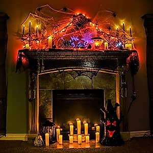 Dazzle Bright 2 Pack Halloween Mini String Lights, 50 LED 16FT Waterproof Battery Operated Fairy Lights, 8 Modes Halloween Decorations for Indoor Outdoor Party Garden Decor (Purple & Orange)