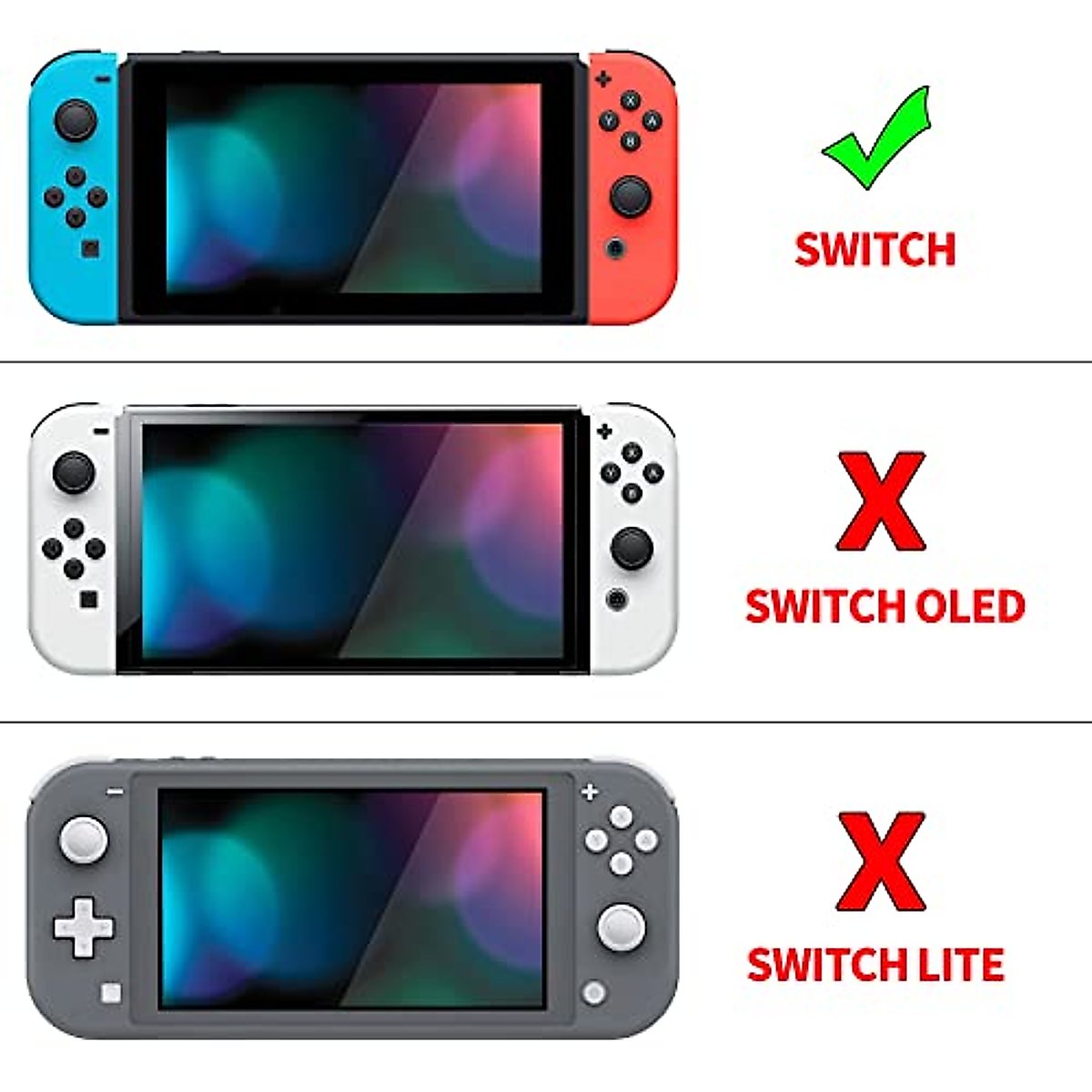 eXtremeRate PlayVital Back Cover for Nintendo Switch Console, Handheld Controller Protector Hard Shell for Joycon, Dockable Protective Case for Nintendo Switch - Gradient Translucent Bluebell