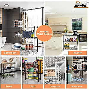 Catalina Creations 3-Shelf Storage Shelves with 3-Shelf Liners, Heavy Duty Adjustable Rack, Steel Wire Shelves and Storage for Kitchen and Garage (36W x 16D x 36H, Black)