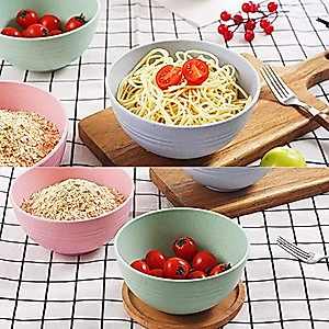 TAO CICADA Cereal Bowls - Set of 4 Wheat Straw Fiber Bowls，Unbreakable & Lightweight for Snacks, Rice, Condiments, Side Dishes, or Ice Cream, Dishwasher & Microwave Safe