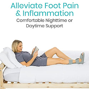 Vive Plantar Fasciitis Night Splint Plus Trigger Point Stretch Wedges - Soft Leg Brace Support, Orthopedic Sleeping Immobilizer Stretch Boot (X-Large: Men's: 11.5-12.5, Women's: 12.5-14)