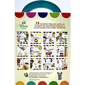 Disney Baby: Mi Primera Biblioteca - 12 Libros De Carton - Incluye personajes de Mickey Mouse, Toy Story, Bambi, Los Increíbles y Mas! - PI Kids (Spanish Edition)