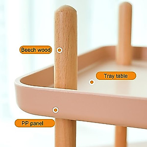 POCHY Multipurpose Catering Trolley Movable Serving Cart Kitchen Trolley Kitchen Rolling Storage Cart Universal Wheel Beech Bracket PP Tray Load 25Kg (Color : White, Size : 19.7x13.8x24.4in)