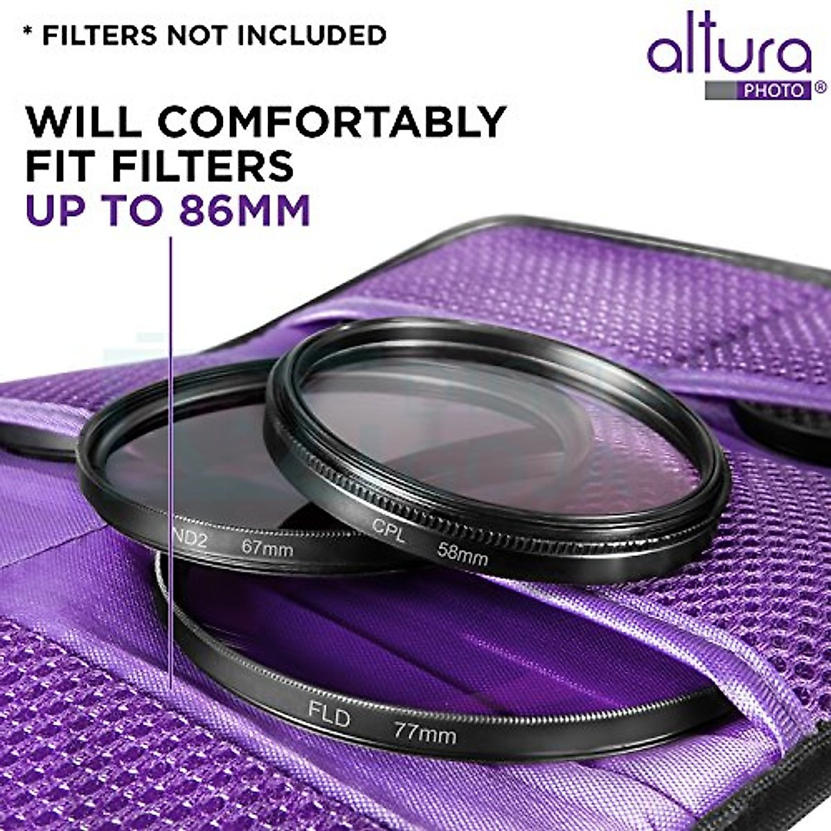 Lens Filter Case, 6 Pocket Camera Filter Wallet for Round or Square Filters