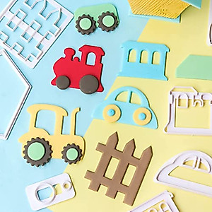 2PCS Fondant Molds | Wood Cutter | Garden Fence-Shaped Fondant Cutter - Wood Fence Cookie Cutter Creative Fondant Cake Fence Mold for Fondant, Gum Paste, Polymer Clay, DIY Cake Border Decorating