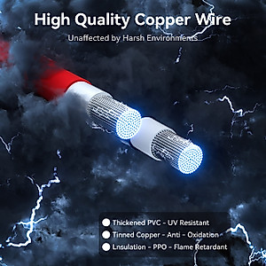 PowMr Solar Wire 10 AWG (6mm²) Solar Extension Cable Wire 164 Feet,10 Gauge PV Wire Solar Panel Extension Cable 164 FT -fit for RV, Solar, Inverter, Car etc. Solar Wire 10AWG 164Ft Black