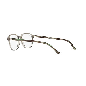 Ray-Ban RX5393 Leonard Square Prescription Eyewear Frames, Transparent Green/Demo Lens, 49 mm