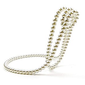 ONEYUAN Creative Pearl Necklace Wine Rack Luxury Magic Metal Resin Hanging Suspension Wine Bottle Holder Rack Home Desktop Decoration (Color : White)
