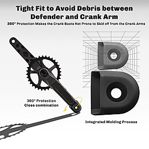 Racrank Universal Crank Boots, Crank Protectors for Bicycle Cranks, Crank Boot Protectors for Mountain Bike Road Bike, Pack of 2 - Black