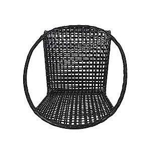 Jacqueline Outdoor Modern Faux Rattan Club Chair (Set of 2), Black