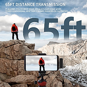 Zooblu Professional Wireless Lavalier Microphone,for iPhone iPad Android with Charging case,for Video Recording,Interview,Automatic Noise Reduction - 2-in-1