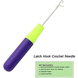 Crow Raven Moon Night Latch Hook Pillowcase Kits for Adults and Starter DIY Cushion Throw Pillow Cross Stitch Latch Hook Rug Kits with Preprinted Canvas Crochet Yarn Kits Needlework Crafts 17'' X 17''