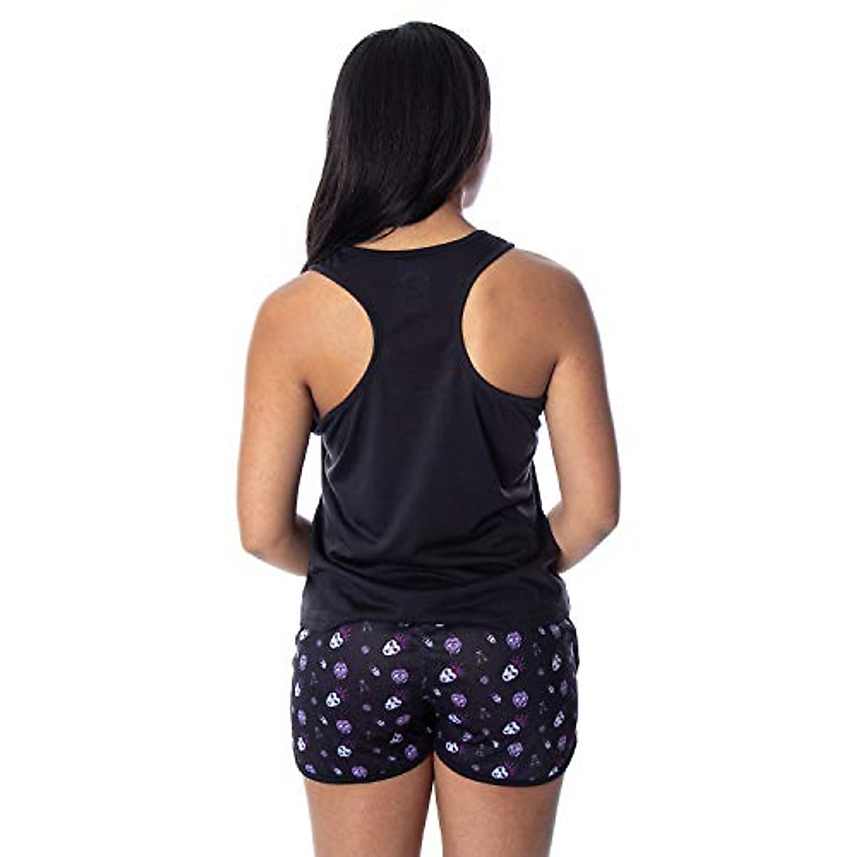 Disney Villains Women's Evil Queen Not Impressed Tank Top and Shorts Loungewear Pajama Set (2X-Large) Black