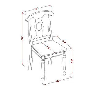 East West Furniture PSNA7-SBR-W Dining Set, 7-Piece