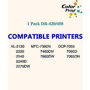 1-Pack ColorPrint Compatible Drum Unit Replacement for Brother DR-420 DR420 Imaging Unit Work with TN-420 TN-450 HL-2270DW HL-2280DW HL-2230 HL-2240 HL-2240D MFC-7860DW MFC-7360N DCP-7065DN Printer