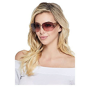 GUESS Factory Women's Rimless Shield Sunglasses