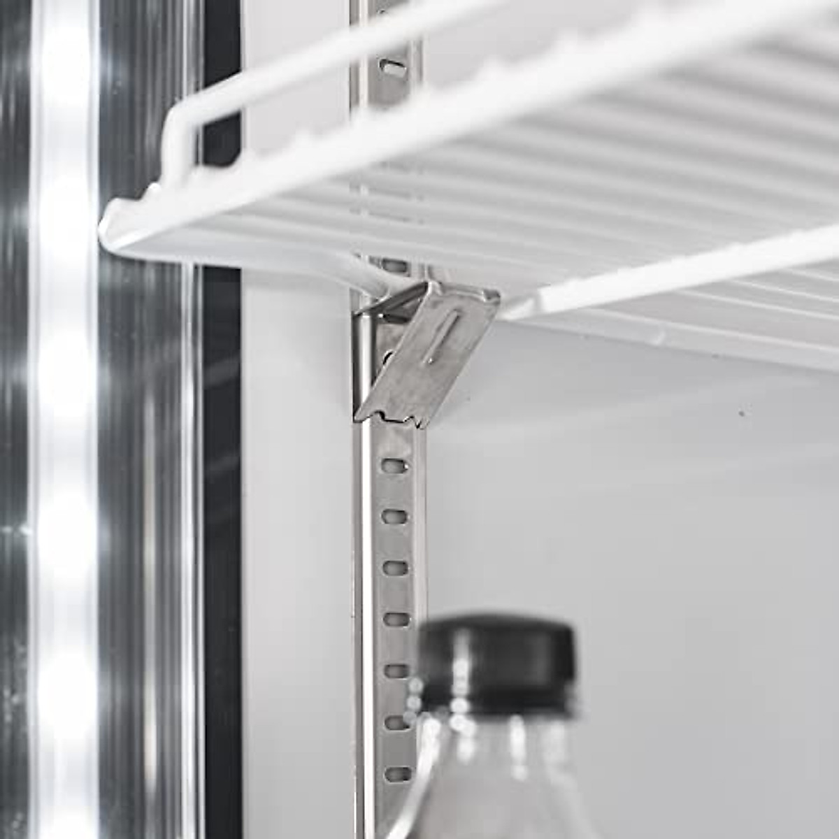 DHPM 51" 2 Sliding Glass Reach in Refrigerator Swing, Door Upright Display Beverage Cooler Merchandiser, Antique White