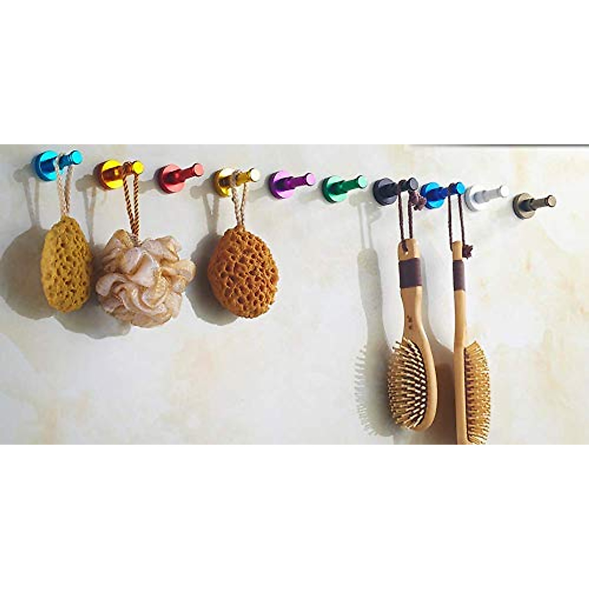 eForwish Space Aluminum Garage Storage Organizer Hook Bathroom Toilet Single Robe Towel Coat Hook Rustproof Kitchen Utensil Utility Hanger Solid Metal Heavy Duty Wall Mount (4 Pcs, Black)