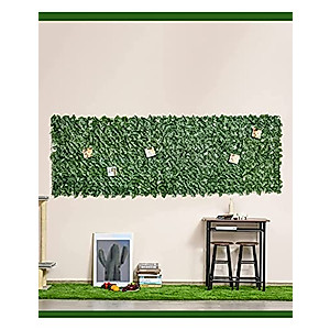 Artificial Ivy Privacy Fence Screen Artificial Green Wall,Artificial Green Wall, Plant Wall Panel Screen Fencing Roll Ivy Privacy Screen Outdoor Wall Covering(Size:1x1m/3.28x3.28ft)