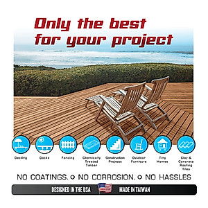 #10 x 3 Inch Stainless Steel Deck Screws 350 Pieces | T25 Star Torx Drive Flat Head | 304 Grade Stainless Steel Wood Screws High Corrosion Resistance by Allen's Trading Co. Eagle Claw Fasteners