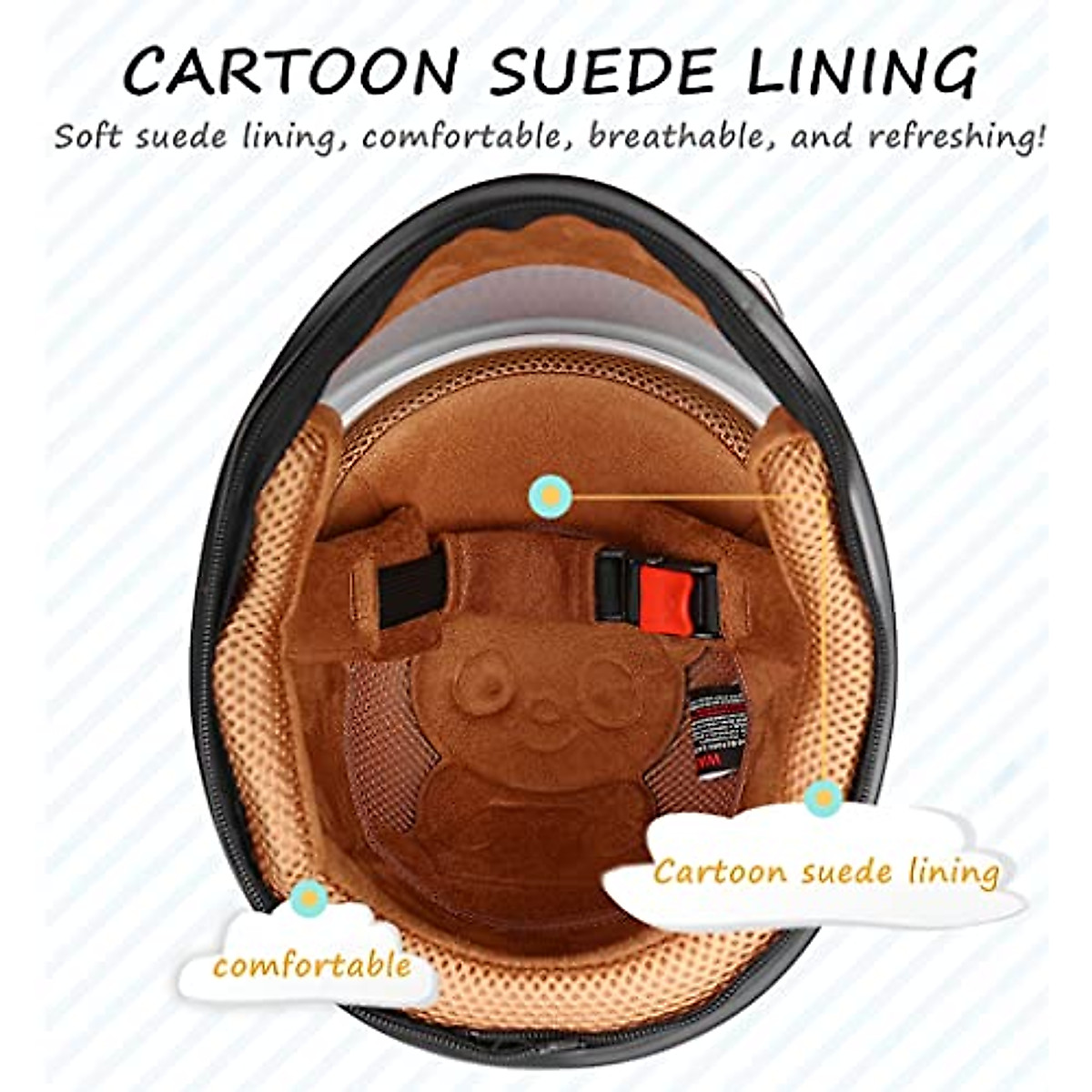 Full Face Electric Motorcycle Helmet Cute Kids Four Wheeler ATV Dirt-Bike Helmets, Lightweight MTB BMX Skating Cycling Scooter Helmet DOT Approved 5-14 Years Boys Girls Jet Kart Helmet-F||50-56cm