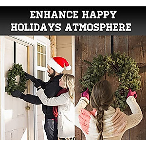 Komotu 15" Wreath Hanger for Front Door - Halloween Christmas Easter Decoration Metal Over The Door Single Hook Ornament Wreath Door Hanger (Black)