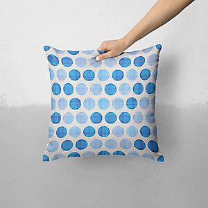iiRov Vintage Blue Striped Polka Dot Pattern V4 - Custom Decorative Home Decor Indoor or Outdoor Throw Pillow Cover Plus Cushion Set for Sofa, Bed or Couch (Pillow CASE Cover Plus Cushion)
