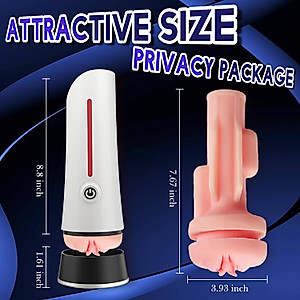 Male Masturbator Sex Toys for Men, 7.6" Depth Adult Male Sex Toys with 2 Vibrating Motor & 3D Vagina Textured Masturbation Sleeve, Mens Pocket Pussy Stroker Adult Toys for Men Realistic