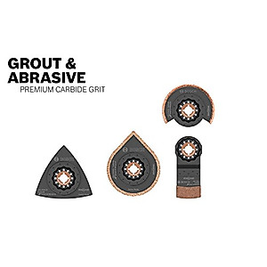 BOSCH OSM212CG 1-Piece 2-1/2 In. x 1/8 In. StarlockMax Oscillating Multi Tool Grout & Abrasive Carbide Grit Segmented Saw Blade for Extreme-Duty Applications in Grout Removal
