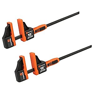 GreatNeck 74292 18 Inch Precision Bar Clamps, Sliding Bar Clamp, Carpenter Clamp, Wood Clamps for Woodworking, Twist Locking Mechanism, 2 Pack