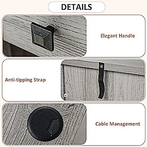 HOMCOM Vintage Executive Computer Desk, Home Office Work Station, Student Table with Cabinet & 3 Drawers for Hanging Files, Grey