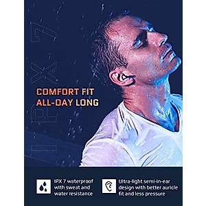 Wireless Earbuds, Cystereo Glare Bluetooth 5.0 Earbuds, 4 Mics Noise Cancelling for Clear Call, IPX7 Waterproof, Touch Control, aptX Deep Bass Earbuds with USB C Charging Case for Sports, Work