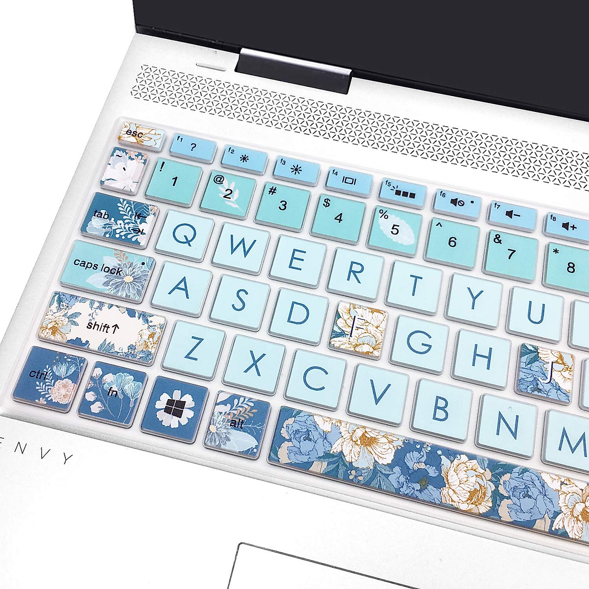 WSLUCKO Keyboard Cover for HP Envy x360 15.6''Series/HP Pavilion 15/ HP Pavilion x360 15.6” Series/HP Envy 17 17.3" Series/HP Laptop 15t 17t 17-ca0011nr 17-by0040nr, Peony