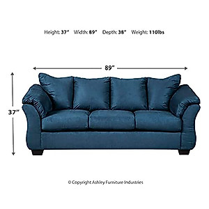 Signature Design by Ashley Darcy Casual Plush Sofa, Dark Blue