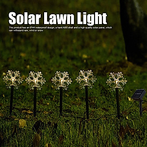 Solar Light Snowflake, Snowflake Shape Practical Solar Lawn Light for Courtyardsyard for Home for Garden Landscape for Outdoor