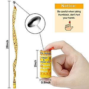 40 Pack Fly Strips Indoor Sticky Hanging, Sticky Fruit Fly Traps for Indoors, Fly Paper Strips Indoor Hanging for Small Flying Insects