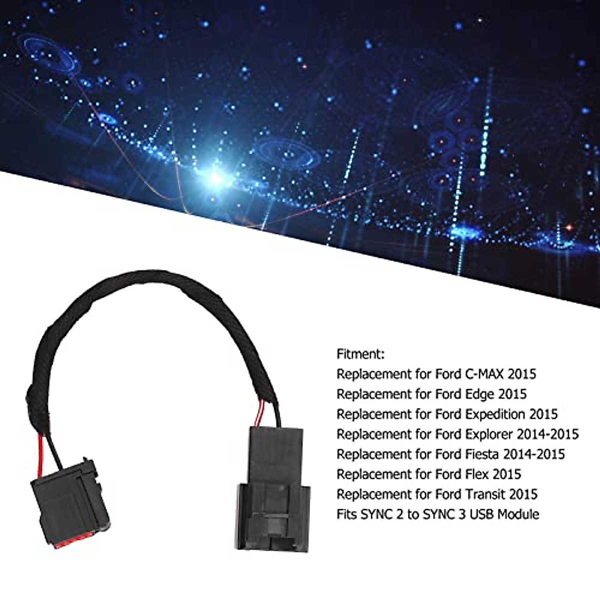 GEN 2a USB HUB Module Wiring Harness High Performance Replacement for Ford SYNC 2 to SYNC 3, USB Media Hub Power Harness Adapter, steering wheel control steering control interface ford sync 3 SYN