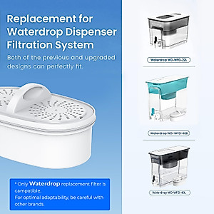 Waterdrop WD-PF-01A Plus NSF Certified Replacement Filters for WD-WFD-22L, WD-WFD-24, WD-WFD-40L Dispenser Filtration System, Reduces PFAS, PFOA/PFOS, Last Up to 2 Months or 200 Gallons (1 Pack)