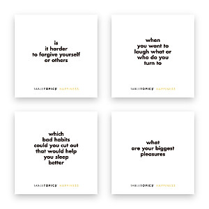 TableTopics Happiness - 135 Conversation Cards with Bonus Tips and Quotes for Meaningful Discussions About What Makes You and Others Happy